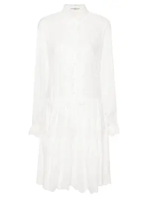Ermanno Scervino Embroidered Shirt Dress - White