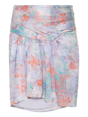 IRO PARIS Floral Print Silk Mini Skirt - Lilac