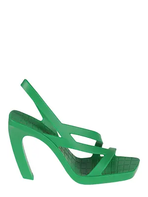 Bottega Veneta Jimbo Rubber Slingback Sandals - Green