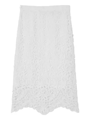 Burberry Macramé-lace Pencil Skirt - White
