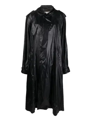 Saint Laurent Nylon Cloak Coat - Black