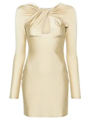 Coperni Twisted Cut-out Mini Dress - Beige