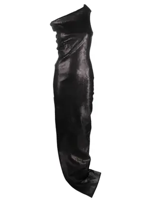 Rick Owens Sequinned Asymmetric Maxi Dress - Blue