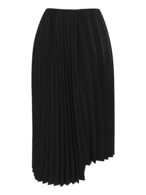 SAINT LAURENT SAINT LAURENT Asymmetric Pleated Midi Skirt