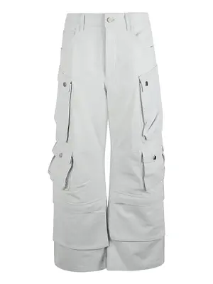 FERMAS.CLUB Leather Cargo Trousers - White