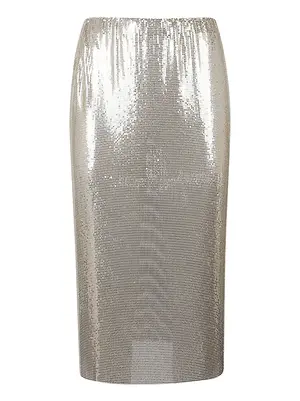 SPORTMAX Sportmax Metallic Knit Midi Skirt