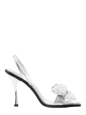 Dsquared2 Rhinestone Embellished Heeled Sandals - Silver