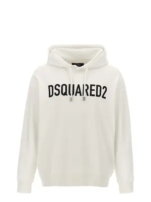 Dsquared2 Logo Print Hoodie - White/black