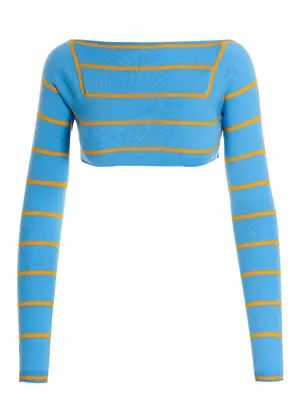 Emilio Pucci Cut-out Cropped Sweater - Light Blue