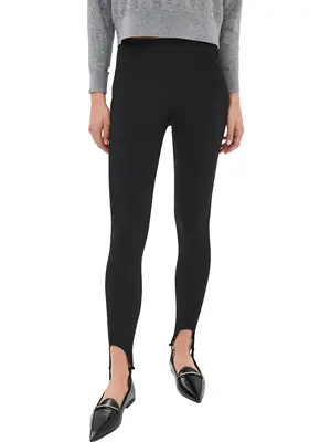 Tibi Compact Ultra Stretch Knit Stirrup Leggings - Black