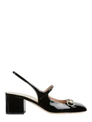 Gucci Horsebit Patent Leather Pump - Black