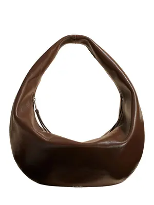 Khaite Khaite Medium Olivia Patent Leather Hobo Bag Chestnut
