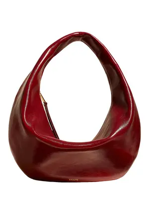 Khaite Khaite Medium Olivia Patent Leather Hobo Bag Oxblood 524