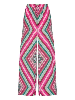 Valentino Garavani Silk Wide-Leg Trousers Multi