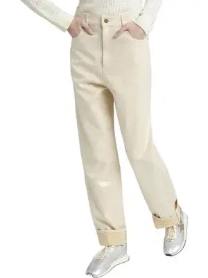 GOLDEN GOOSE Journey Kim Straight Leg Jeans - Ecru