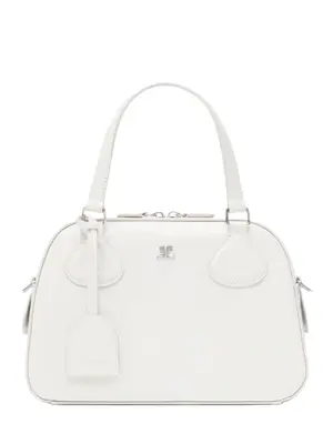 COURREGES Logo Plaque Bowling Bag - White