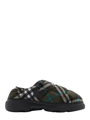 Burberry Check-print Pillow Mules - Green