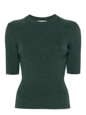 Thom Browne Ribbed Jumper With Contrasting Trim - Green