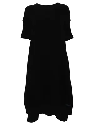 Yohji Yamamoto Side-slit Midi Dress - Black