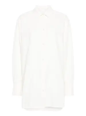 TOTEME Floral-jacquard Cotton Shirt - White