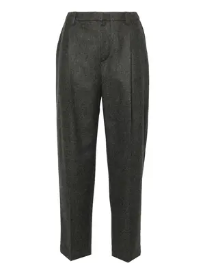 Brunello Cucinelli Mélange-effect Cropped Trousers - Grey