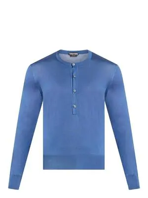 TOM FORD TOM FORD Henley Knitted Silk Top
