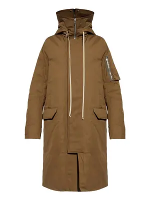 Rick Owens Hooded Padded Coat - Brown