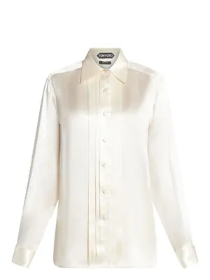 TOM FORD Pintuck-detail Silk Shirt - White
