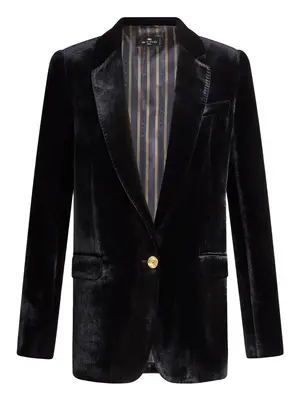 Etro Velvet Single-breasted Blazer - Black