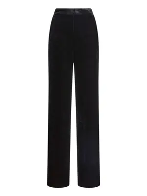 Etro Velvet Straight-leg Trousers - Black