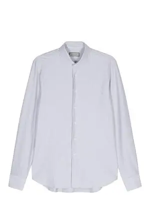 Canali Cutaway-collar Striped Shirt - Grey