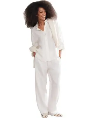 Jenni Kayne Linen Logan Pant - Ivory