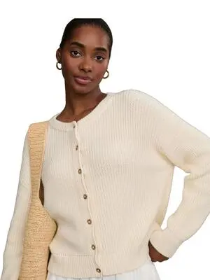JENNI KAYNE Cotton Hayes Crewneck Cardigan