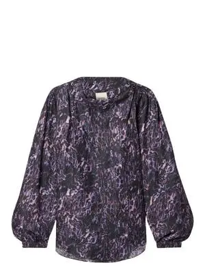 Isabel Marant Muriel Printed Satin-jacquard Shirt - Purple