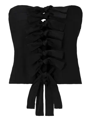 Coperni Strapless Knotted Cutout Top - Black