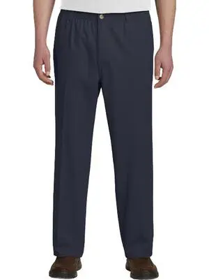 HARBOR BAY BY DXL Elastic-waist Pants - Navy