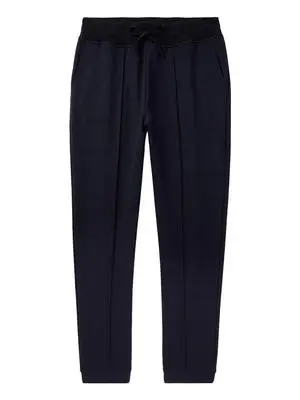 Loro Piana Whitney Tapered Cotton, Silk And Cashmere-blend Jersey Sweatpants - Blue