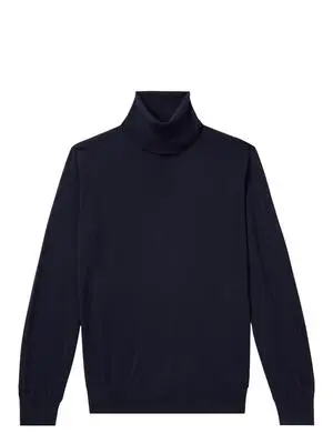 Loro Piana Wish® Wool Rollneck Sweater - Blue