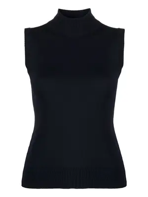 Sportmax Roll-neck Vest - Blue