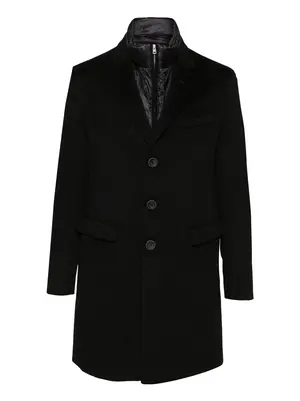 Herno Layered Single-breasted Coat - Black