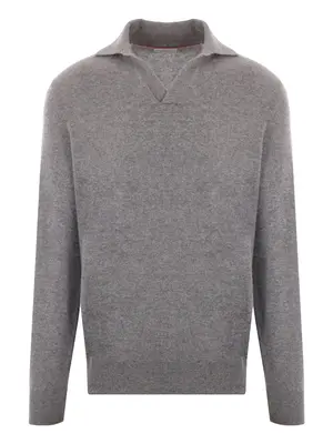 Brunello Cucinelli Cashmere Polo Jumper - Grey