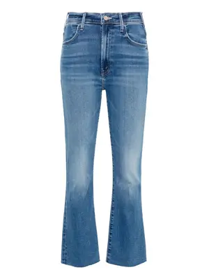 MOTHER The Hustler Ankle Fray Bootcut Jeans - Blue