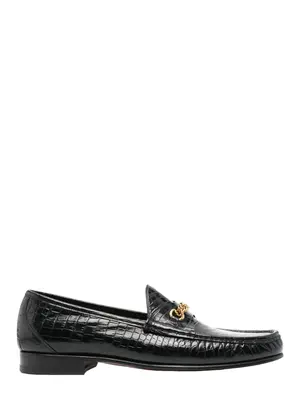 TOM FORD TOM FORD Crocodile-Effect Leather Loafers