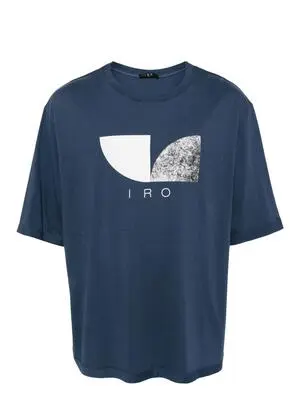 IRO PARIS Logo-print Cotton T-shirt - Blue