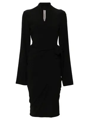 Rick Owens Tie-fastening Crepe Wrap Dress - Black