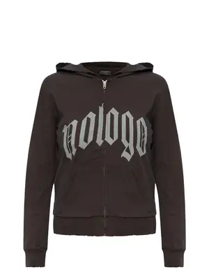 Balenciaga Logo Print Hoodie - Brown