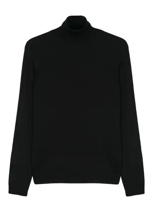NUUR Roll-neck Merino Jumper - Black