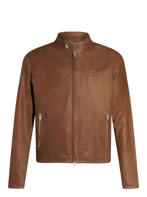 ETRO Zip-Up Leather Jacket