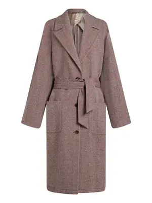 Etro Belted Wool Coat - Red