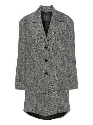 Ermanno Scervino Herringbone-pattern Coat - Black